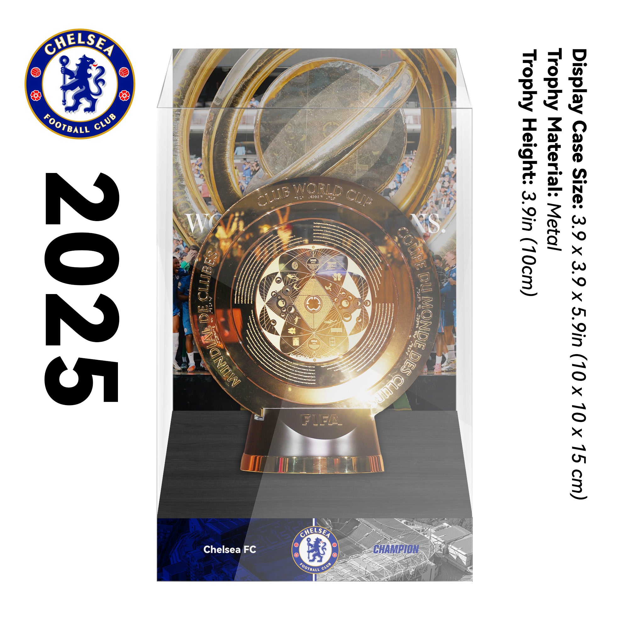 Chelsea 2025 FIFA Club World Cup Championship Trophy Display Case – Stonesing