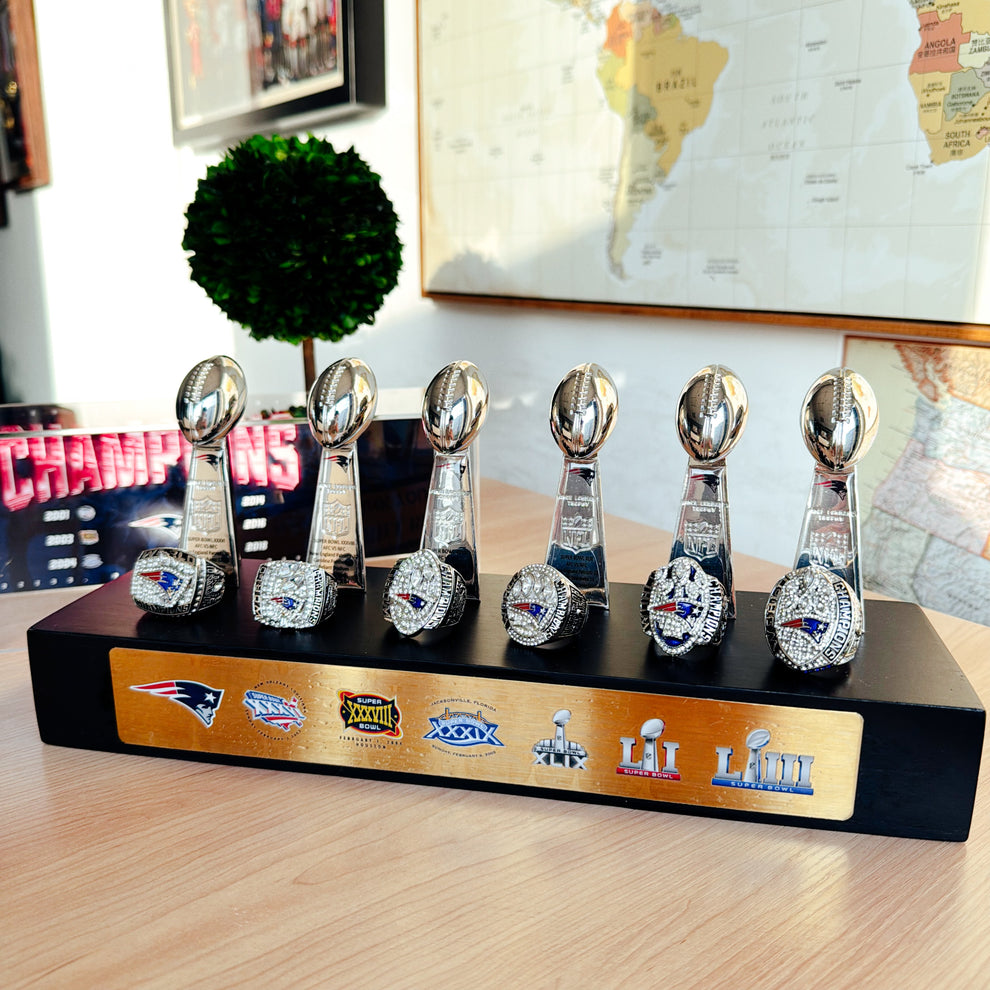 New England Patriots Super Bowl Championship Trophy Ring Display Case – Stonesing