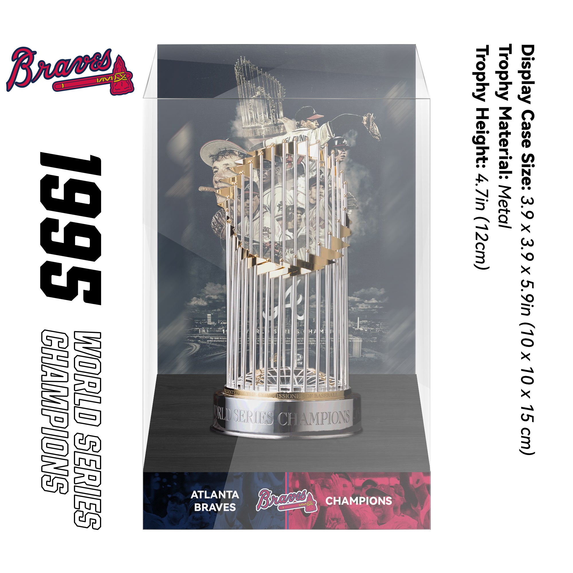 1995 Atlanta Braves MLB World Series Championship Trophy Display Case ...