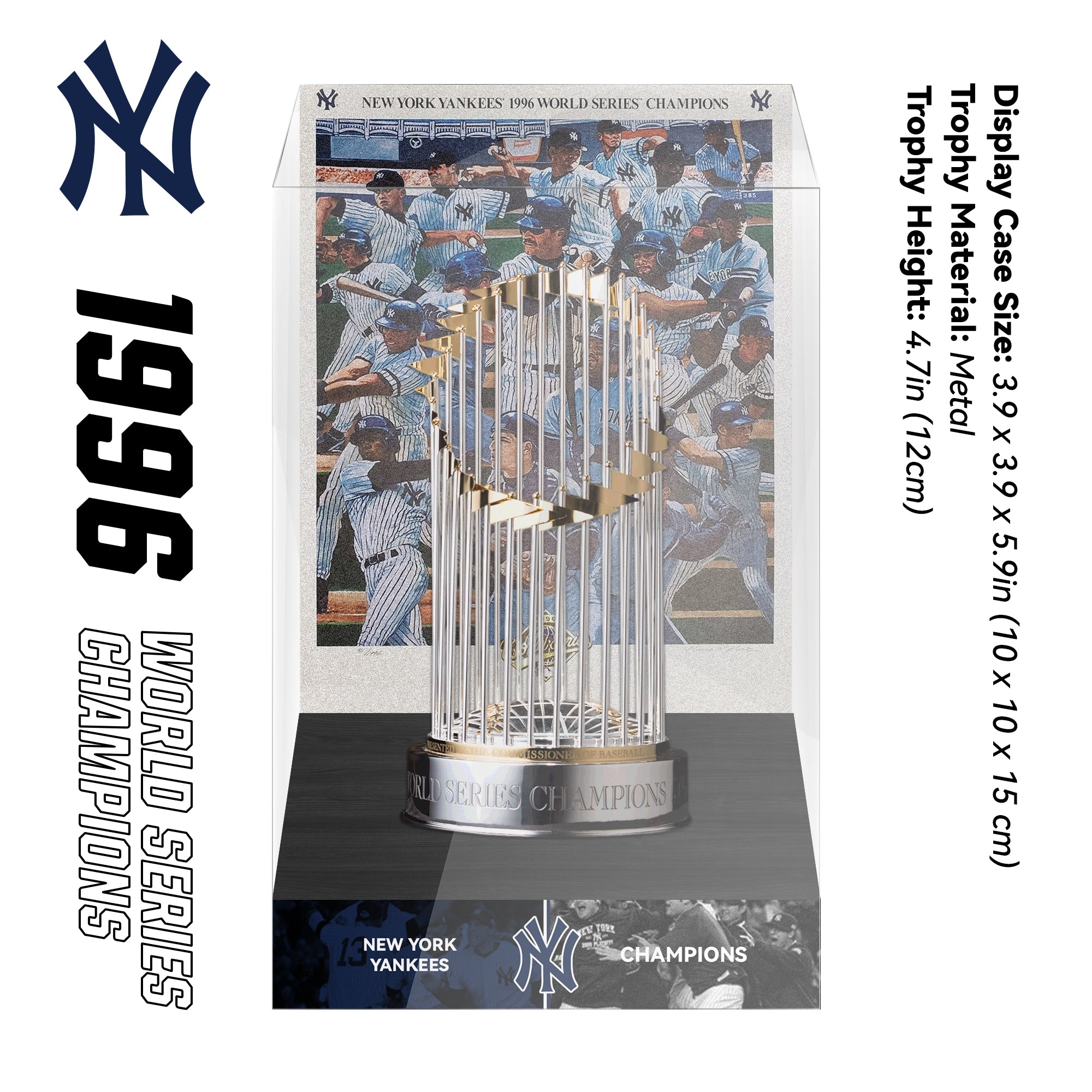 1996 New York Yankees MLB World Series Championship Trophy Display Cas ...