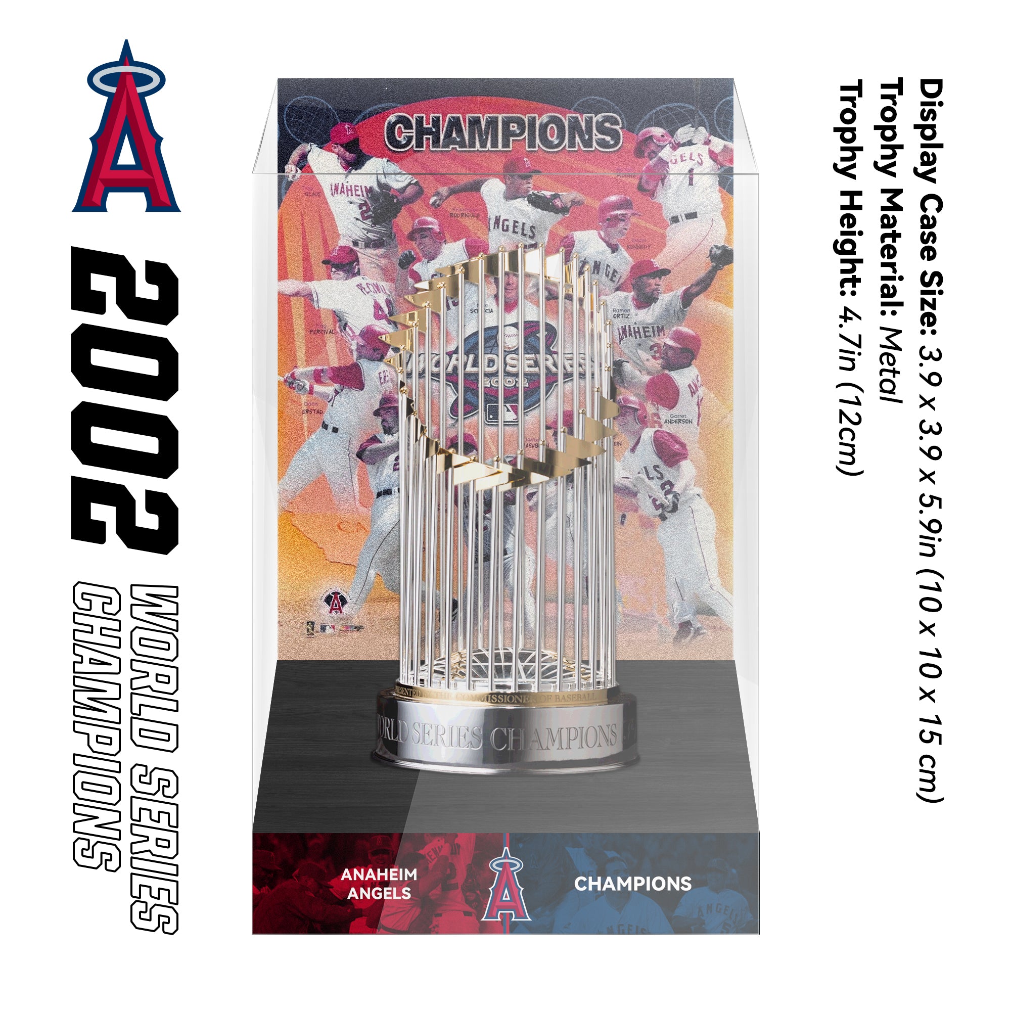 2002 Anaheim Angels MLB World Series Championship Trophy Display Case ...