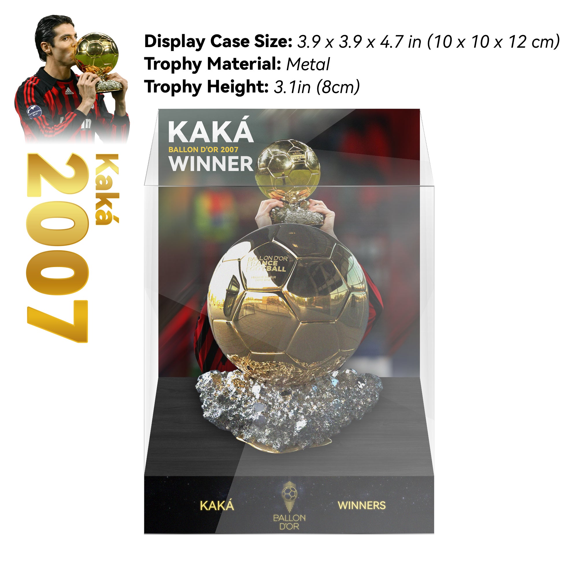 2007 KAKA Ballon d'Or Trophy Display Case – Stonesing