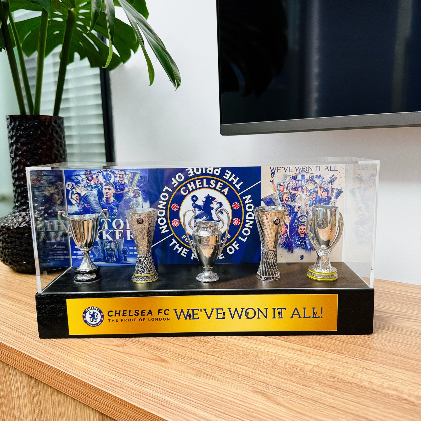 Chelsea UEFA Grand Slam Trophy Display Case – Stonesing