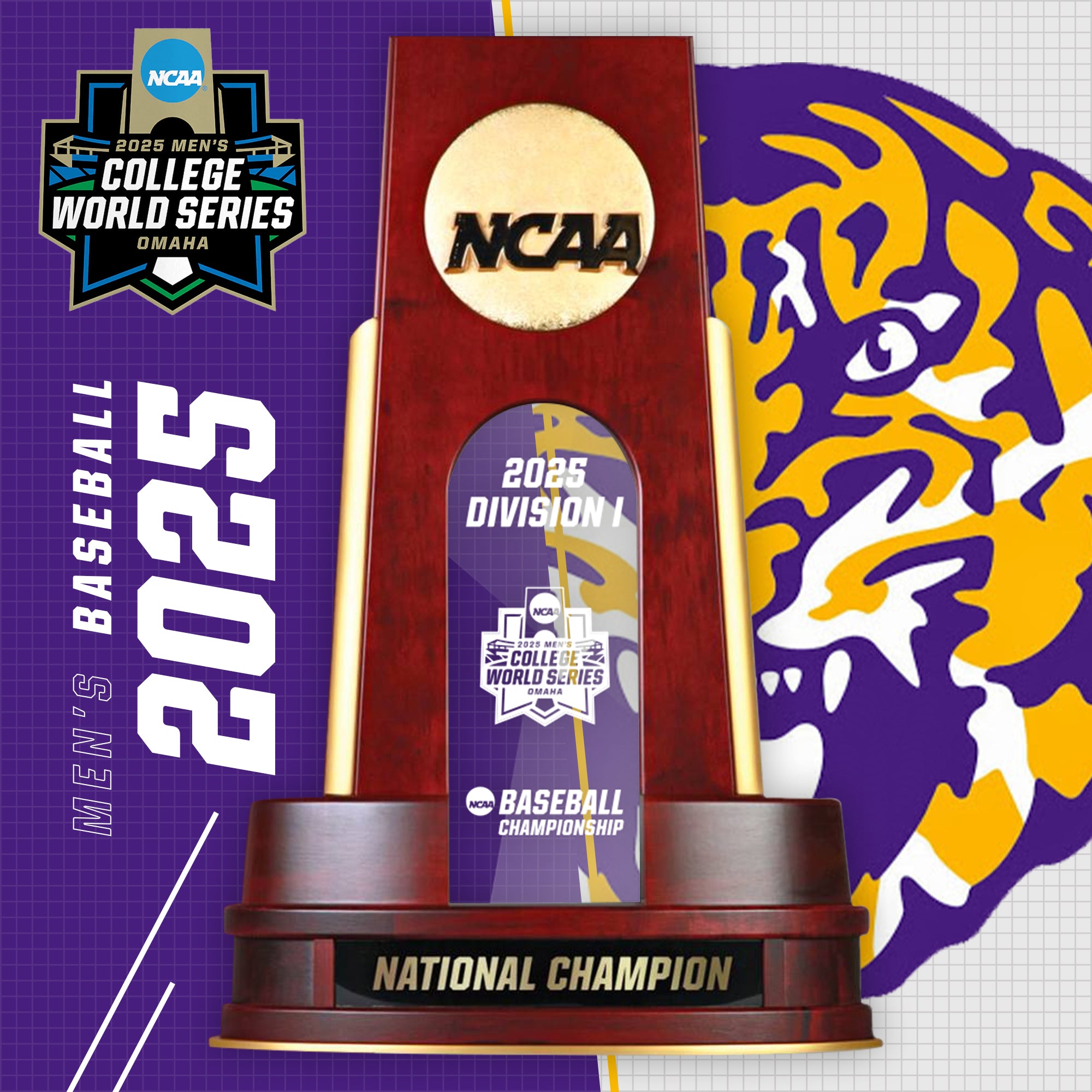 2025 NCAA Division I Baseball National Championship Trophy – Stonesing