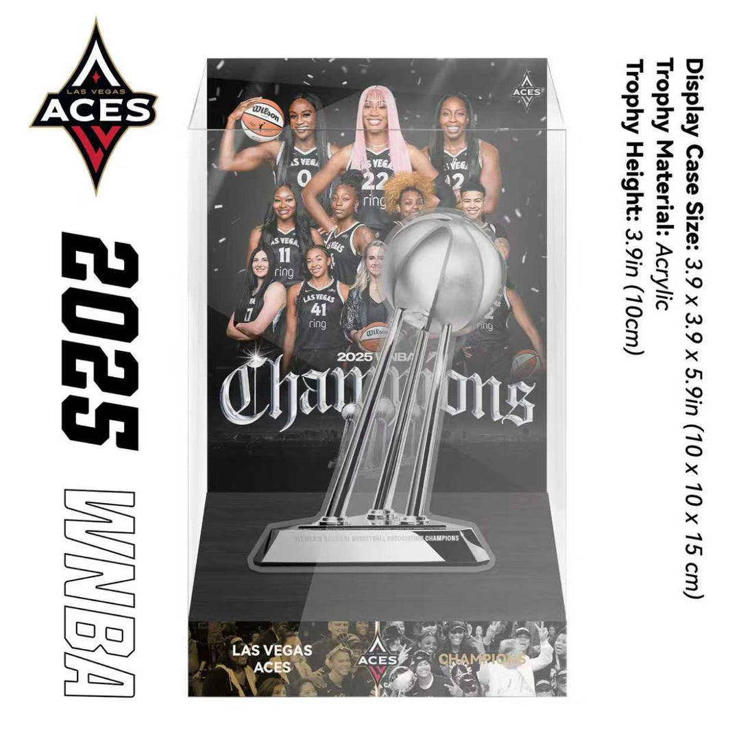 2025 Las Vegas Aces WNBA Championship Trophy Display Case – Stonesing