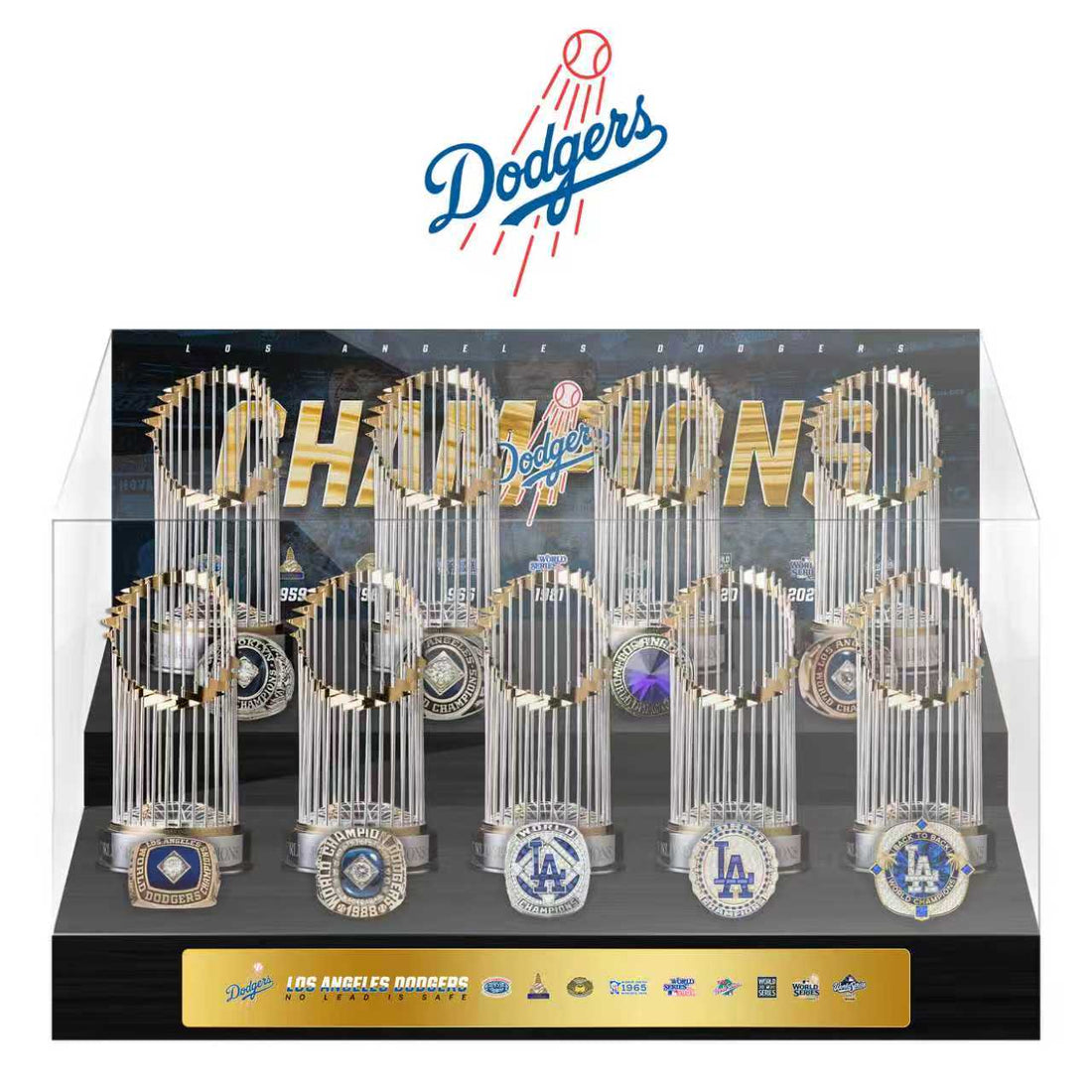 Los Angeles Dodgers MLB World Series Championship Trophy And Ring Disp ...