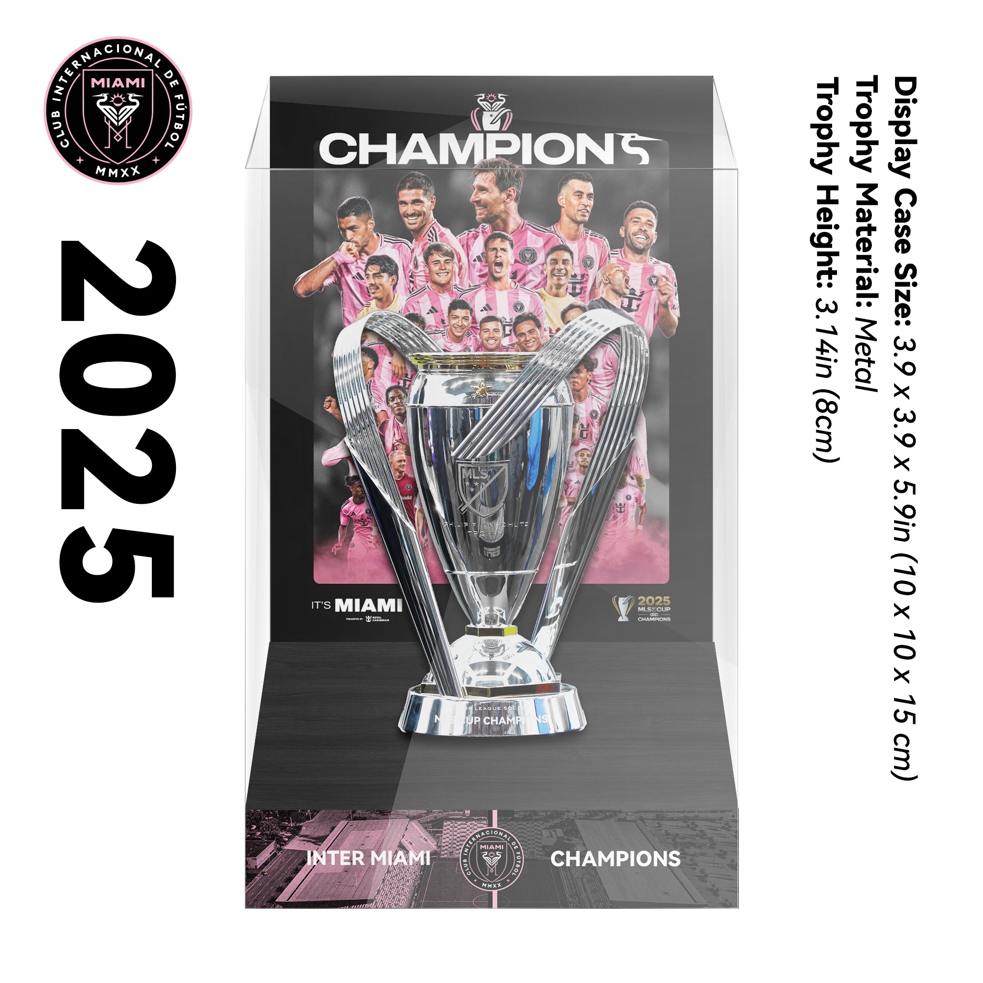 2025 Inter Miami MLS Champions Trophy Display Case – Stonesing