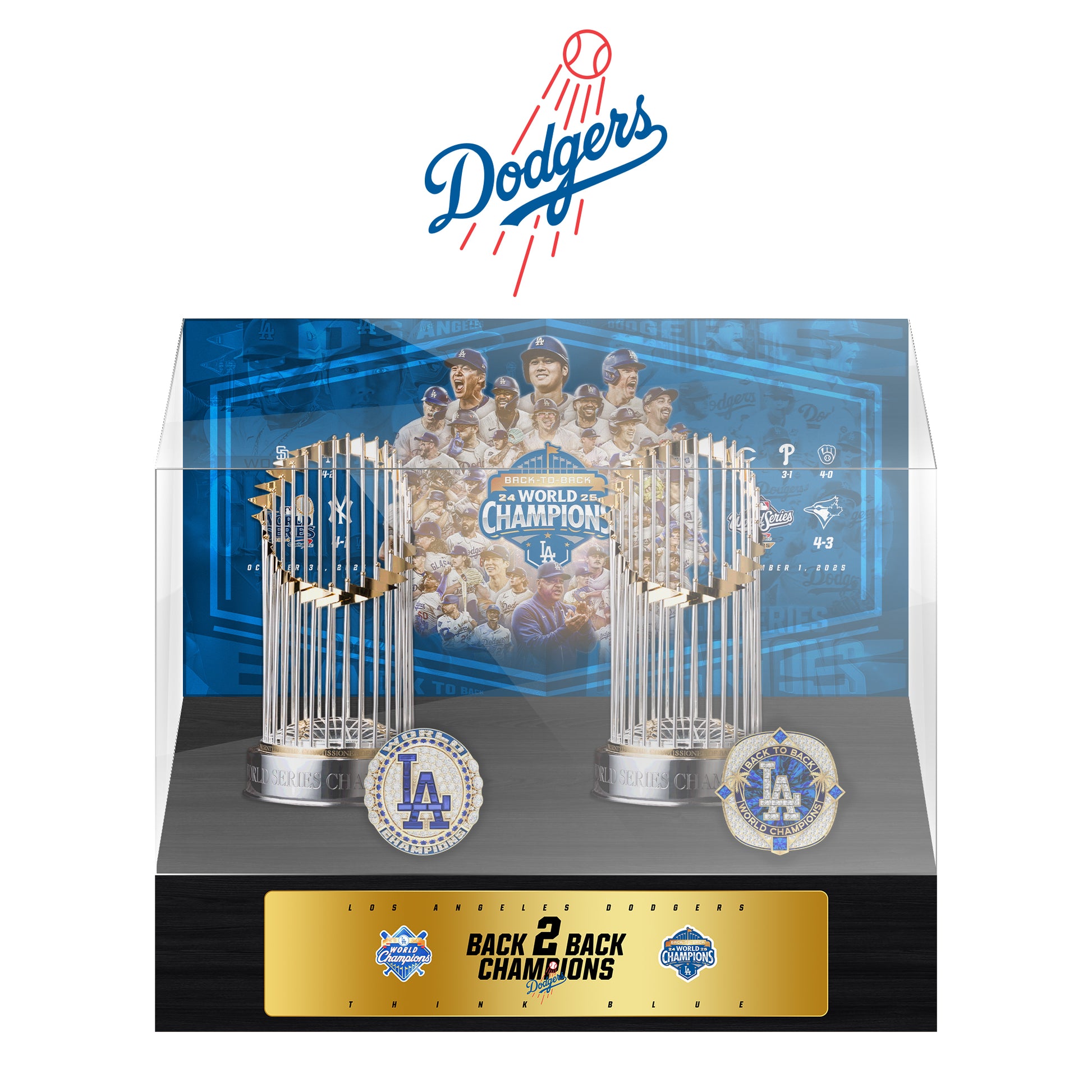 Los Angeles Dodgers Back To Back MLB World Series Championship Trophy ...