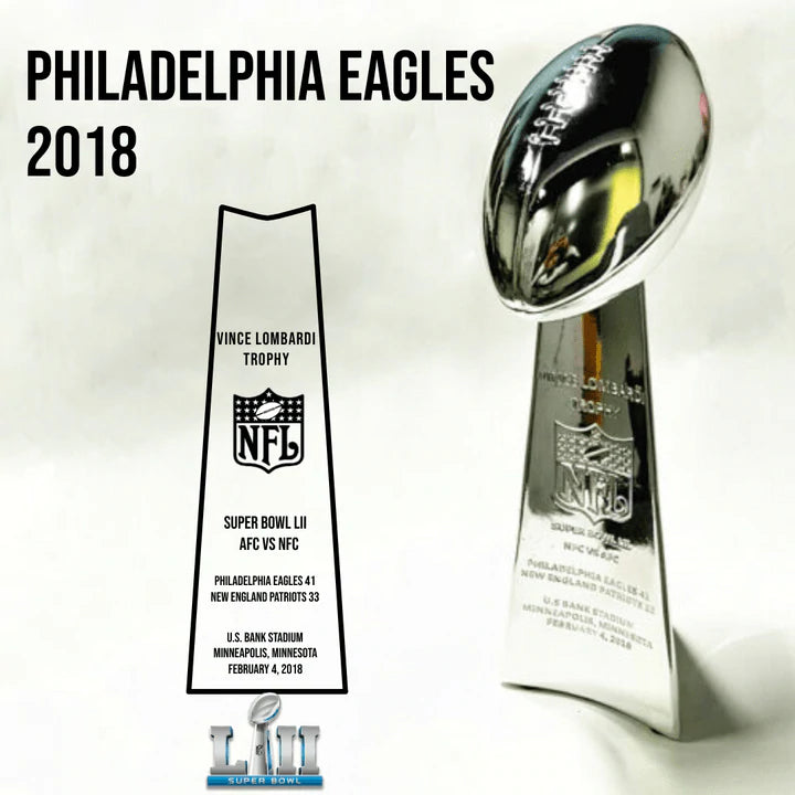 [NFL]2018 Vince Lombardi Trophy, Super Bowl 52, LII Philadelphia Eagle ...