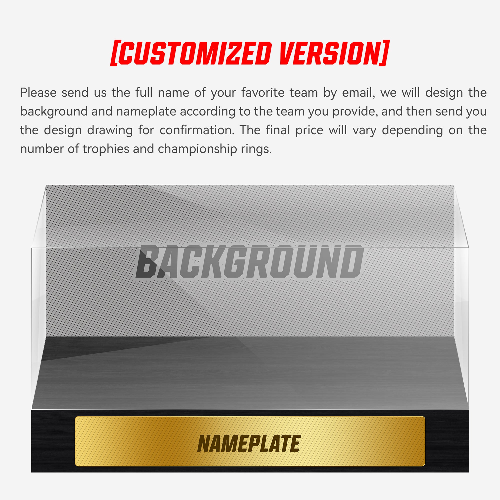 [Customized Version] Championship Trophy and Rings Display Case – Stonesing