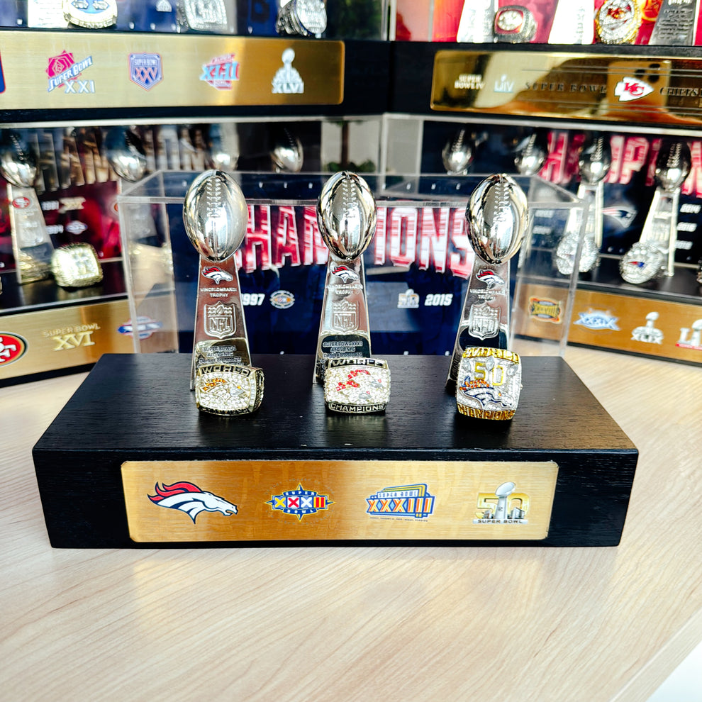 Denver Broncos Super Bowl Championship Trophy Ring Display Case – Stonesing
